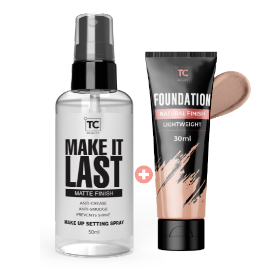 Foundation Chestnut - 30ml + Setting Spray Combo|Table Charm Direct