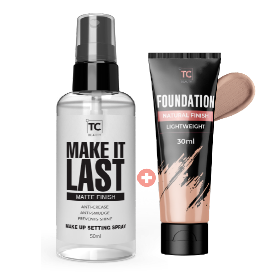 Foundation Chestnut - 30ml + Setting Spray Combo|Table Charm Direct