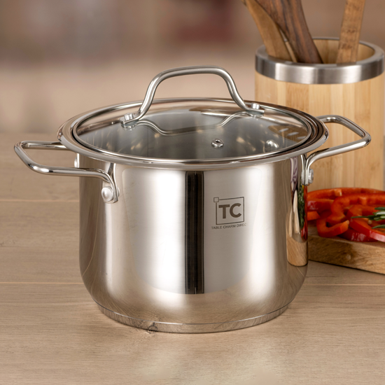 18cm Stainless Steel Stock Pot - 3.6lt|Table Charm Direct