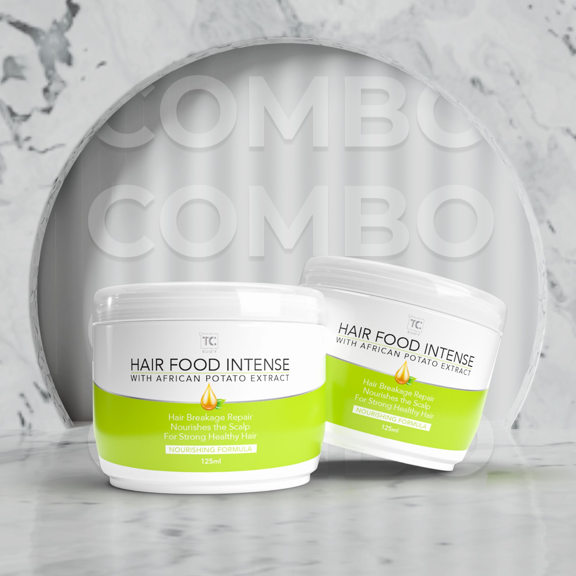 (2) African Potato Hair Food Intense - 125ml|Table Charm Direct