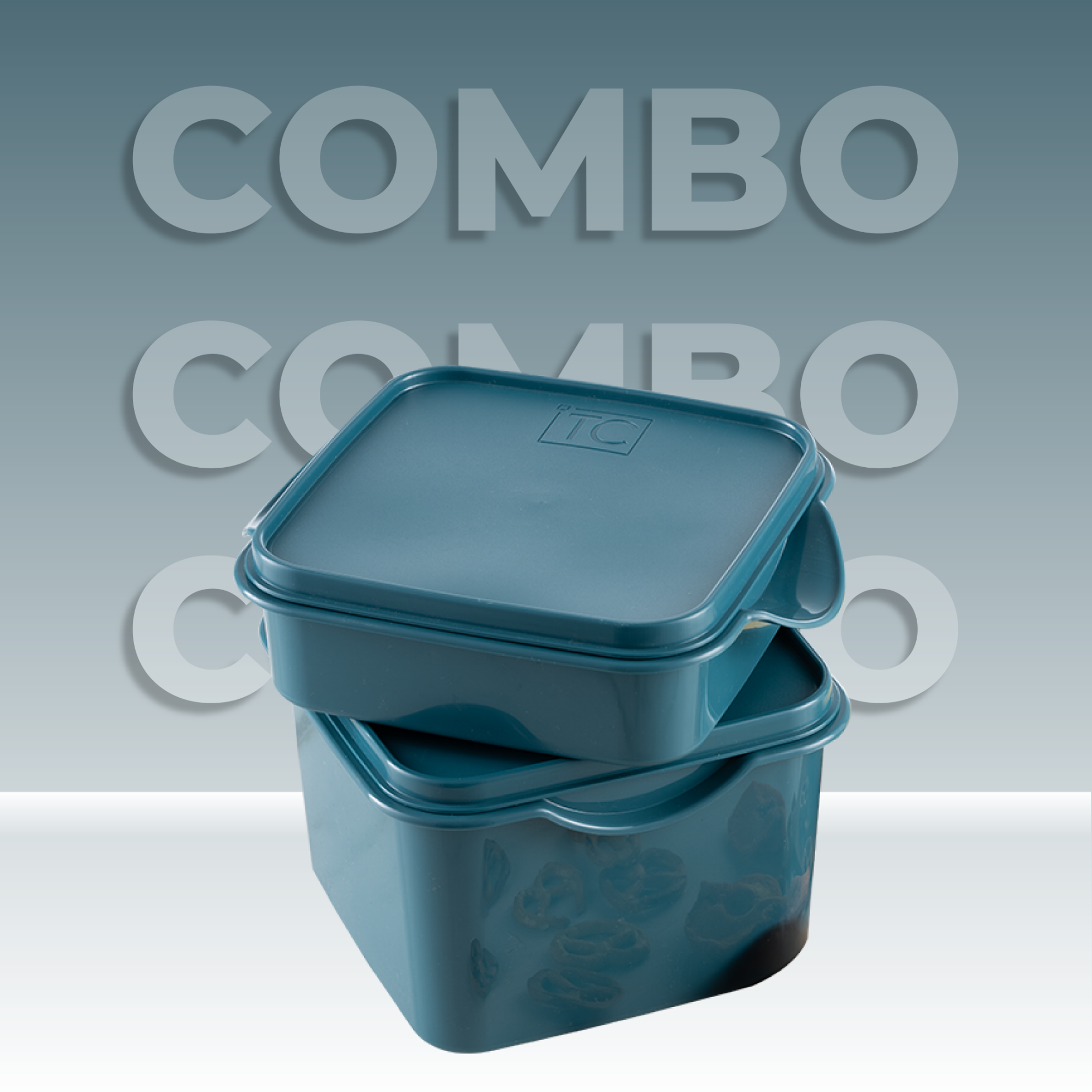 3Lt Square Storage Teal + Lunchbox 1,5Lt Teal FREE|Table Charm Direct