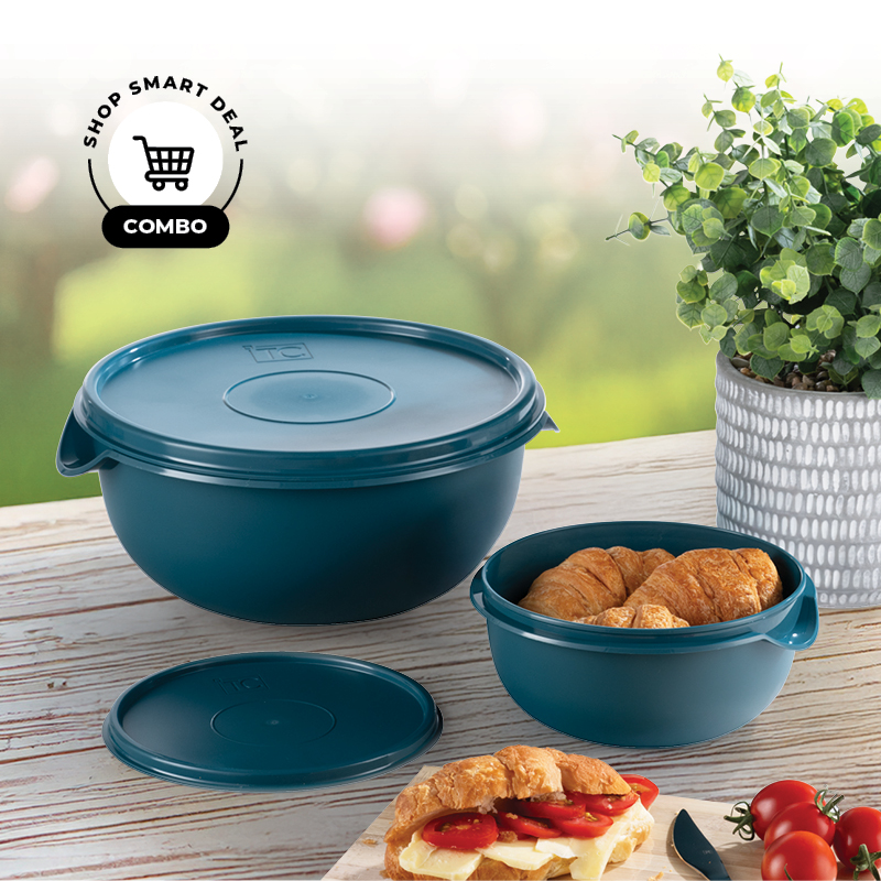 TC Ware Teal Bowls With Lid 1,25Lt + 5Lt|Table Charm Direct