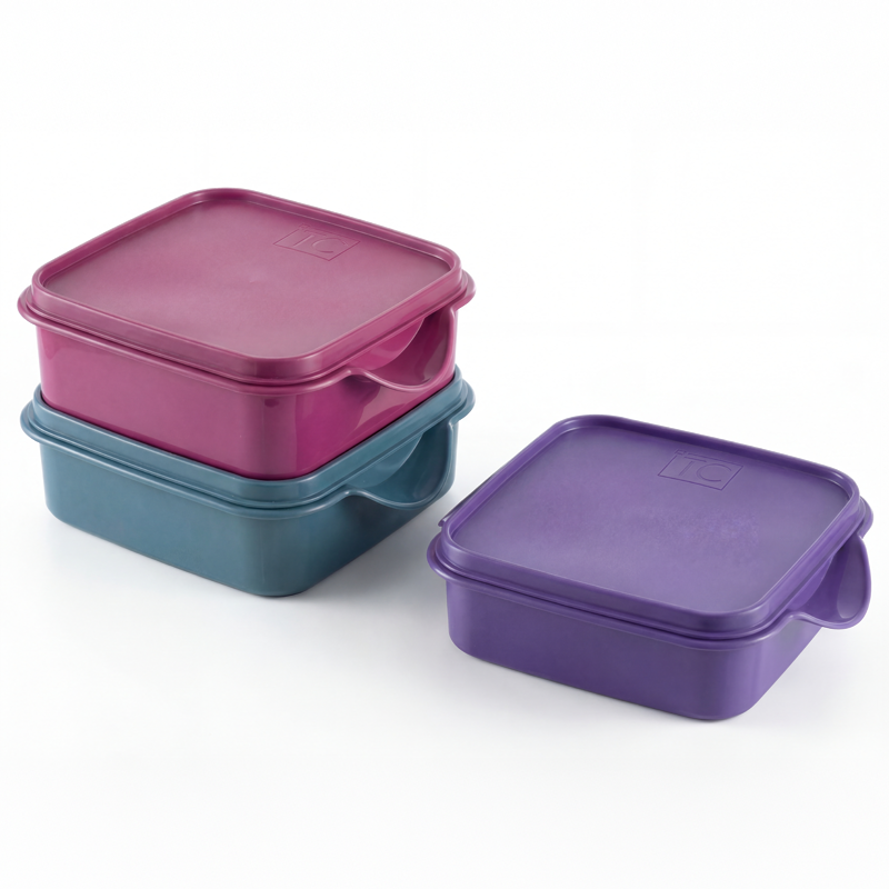 (2) Lunchboxes 1.5Lt Cherry & Teal + Violet Free|Table Charm Direct